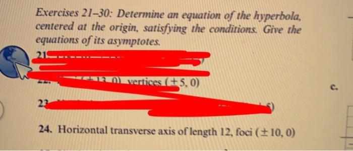 Solved Exercises 21-30: Determine an equation of the | Chegg.com