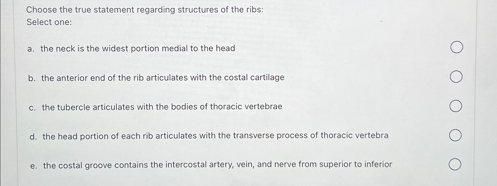 Solved Choose the true statement regarding structures of the | Chegg.com