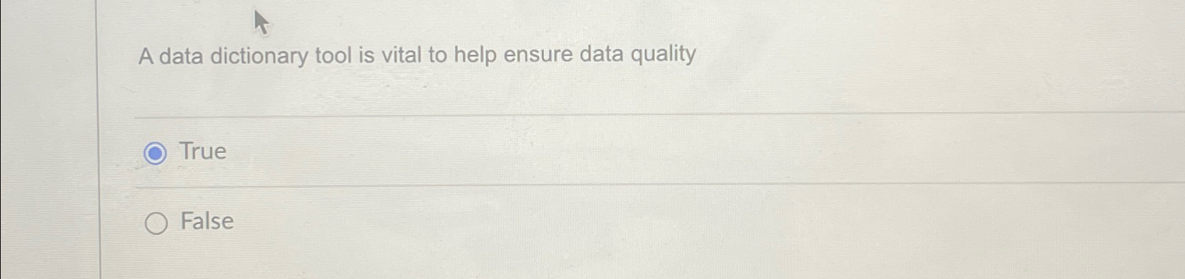 Solved A data dictionary tool is vital to help ensure data | Chegg.com