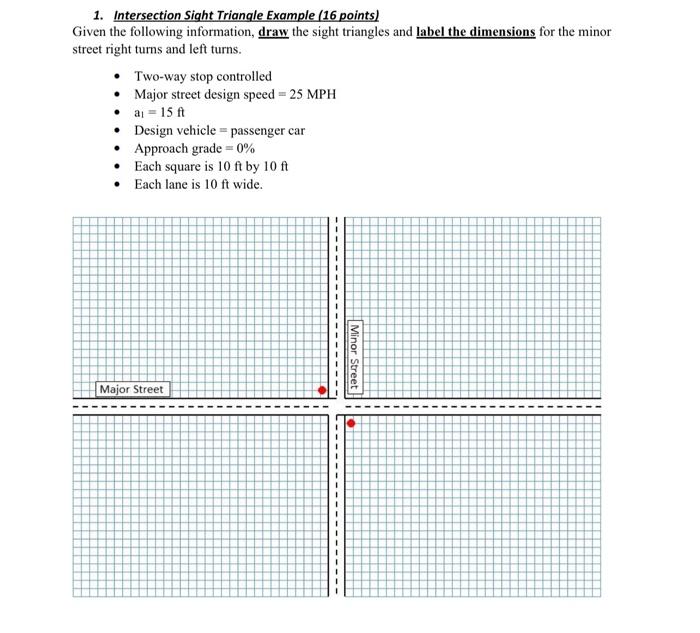 Solved 1. Intersection Sight Trianqle Example (16 points) | Chegg.com