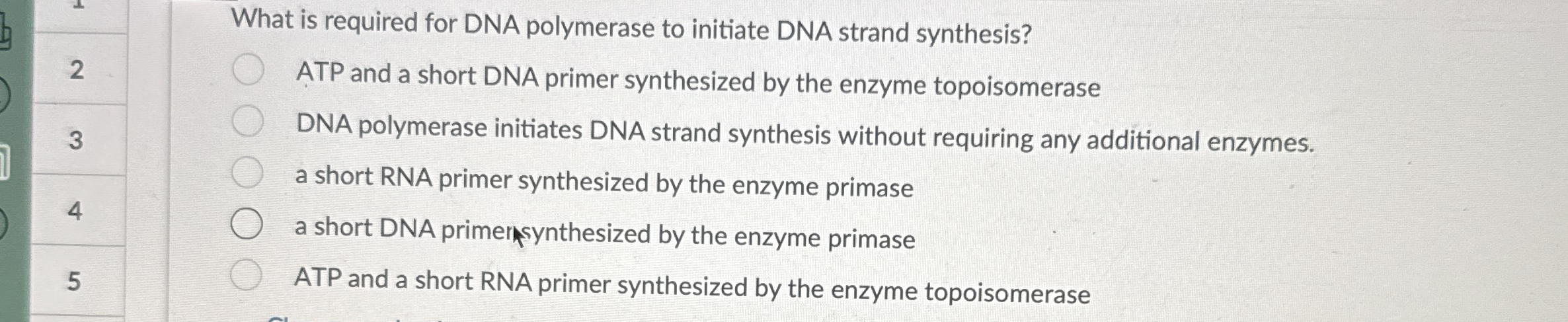 Solved What is required for DNA polymerase to initiate DNA | Chegg.com