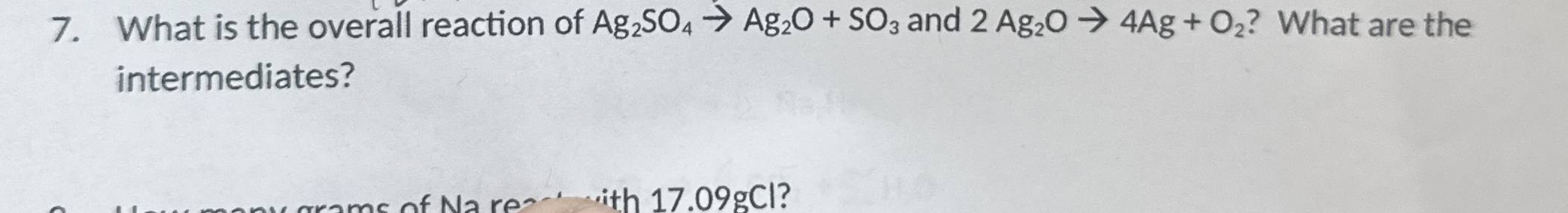 What is the overall reaction of Ag2SO4→Ag2O+SO3 ﻿and | Chegg.com