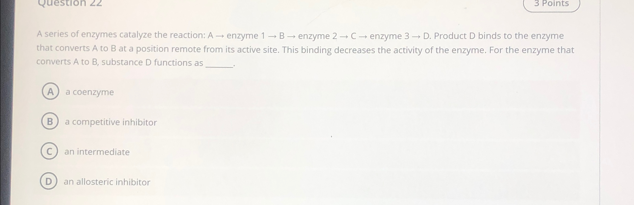 Solved A series of enzymes catalyze the reaction: A→ ﻿enzyme | Chegg.com