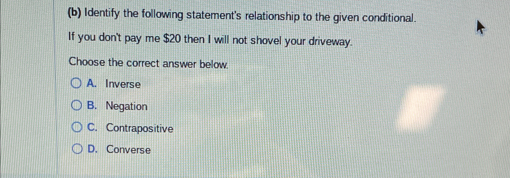 Solved (b) ﻿Identify the following statement's relationship | Chegg.com