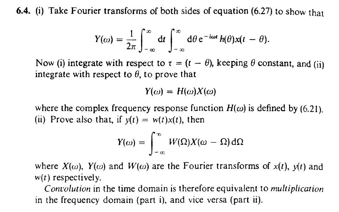 Solved 6.4. (i) ﻿Take Fourier transforms of both sides of | Chegg.com