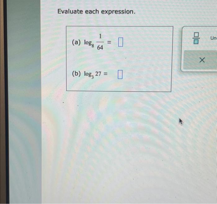 Solved Evaluate each expression. (a) log8641= | Chegg.com