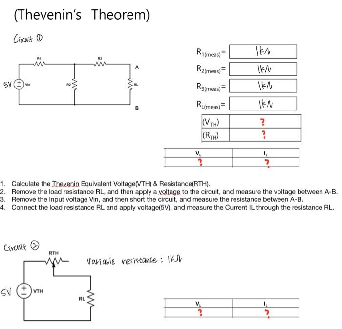 Solved 1. Calculate the Thevenin Equivalent Voltage(VTH) & | Chegg.com