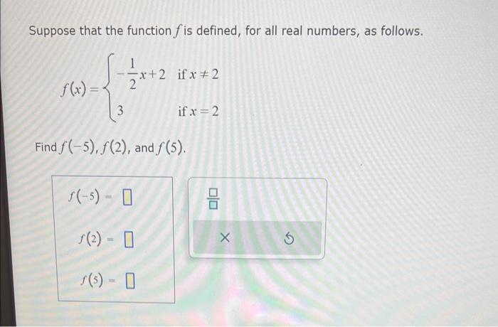 Solved Suppose that the function f is defined, for all real | Chegg.com