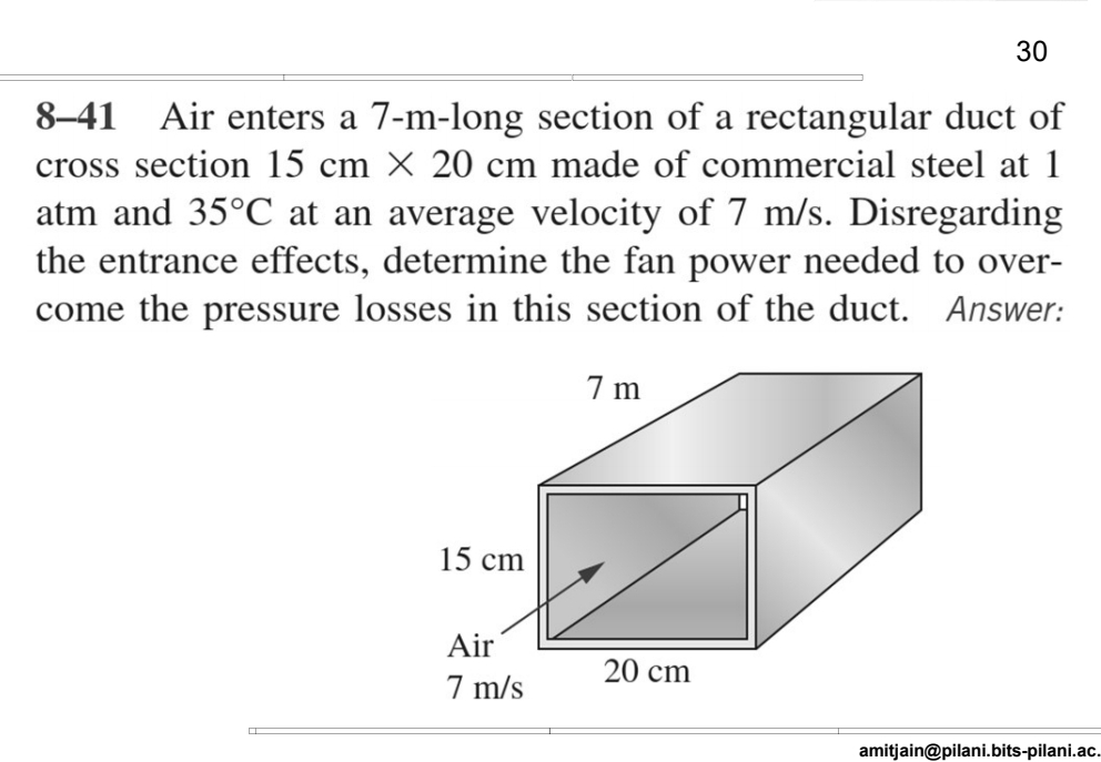 308-41 ﻿Air enters a 7-m-long section of a | Chegg.com