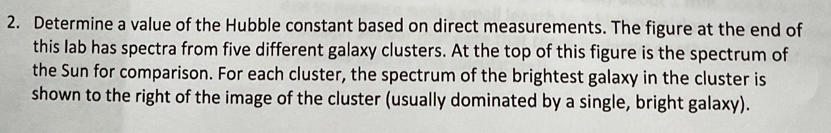 Solved Determine a value of the Hubble constant based on | Chegg.com