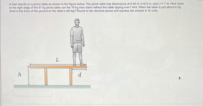 Solved Aman stands on a picnic table as shown in the figure | Chegg.com