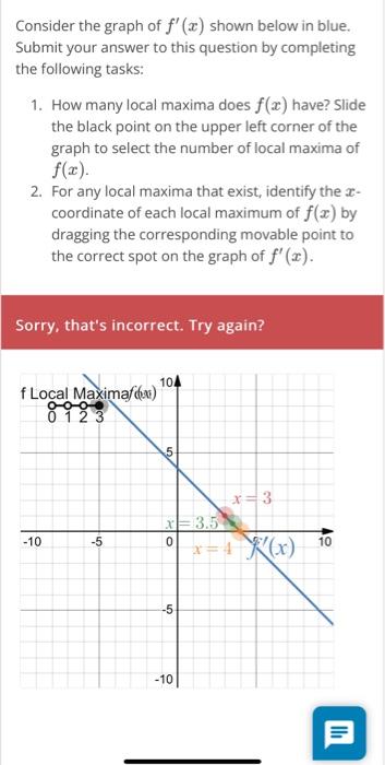 Solved Consider the graph of f′(x) shown below in blue. | Chegg.com