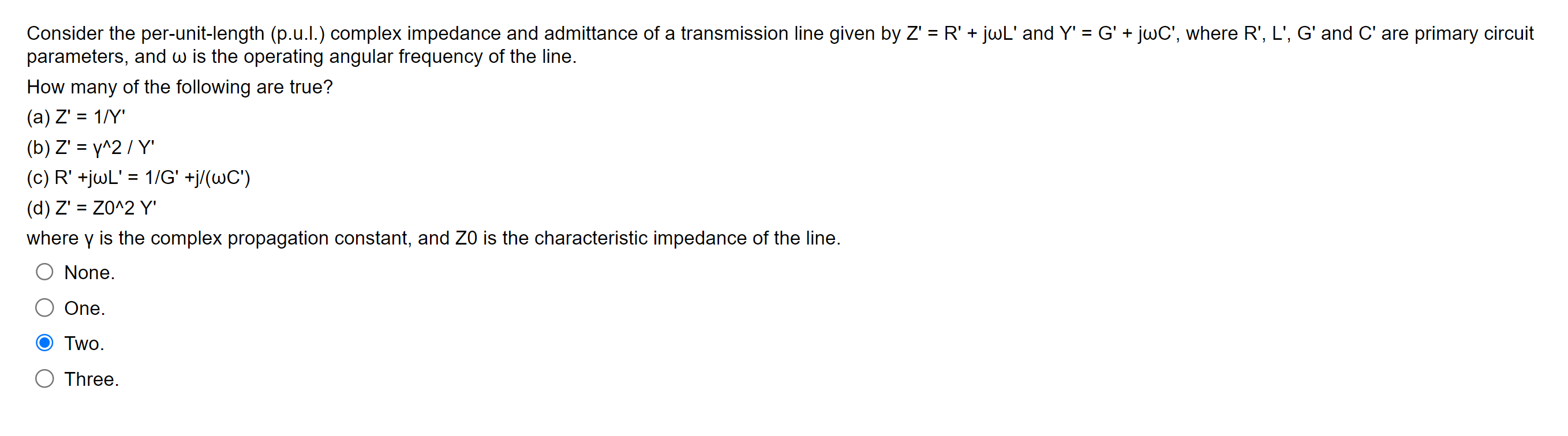 Solved Consider the per-unit-length (p.u.l.) ﻿complex | Chegg.com
