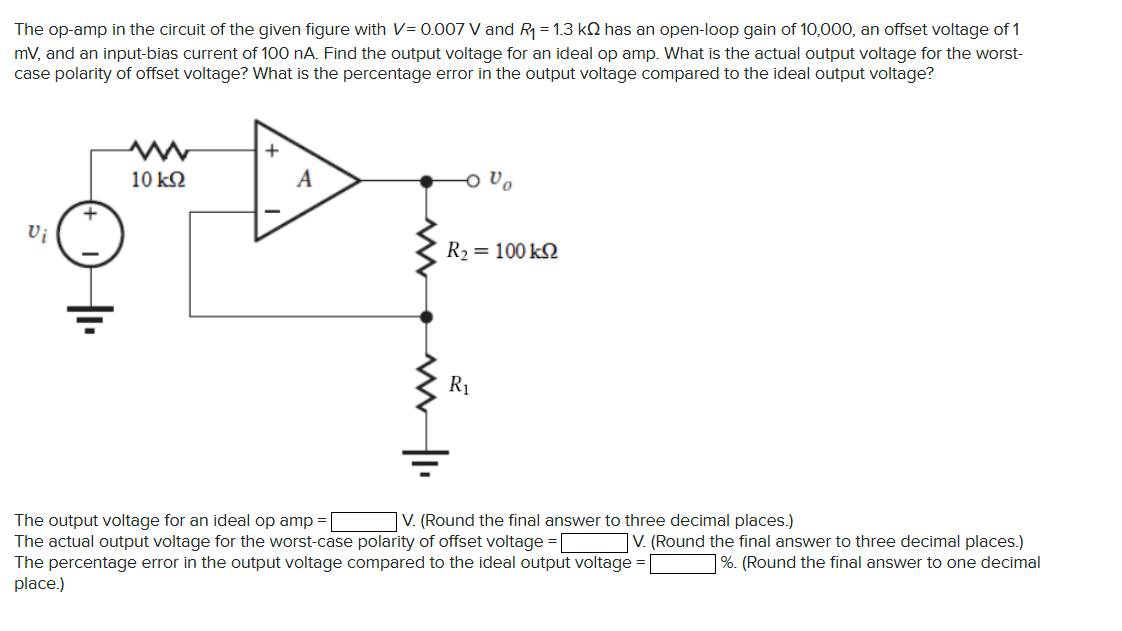 Solved The op-amp in the circuit of the given figure with \( | Chegg.com
