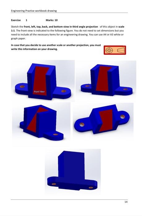 Solved Engineering Practise workbook drawing Exercise 1 | Chegg.com