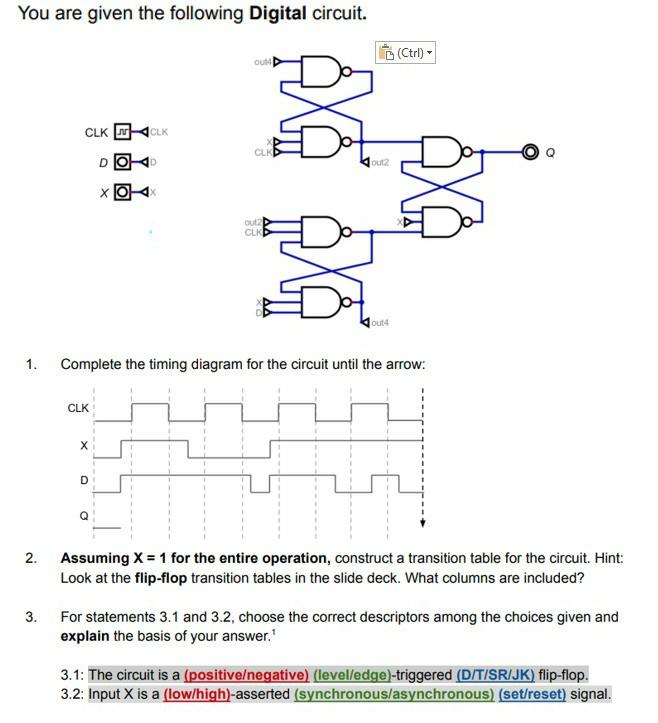Solved You are given the following Digital circuit. out CLK | Chegg.com Solved You are given the following Digital circuit. out CLK | Chegg.com