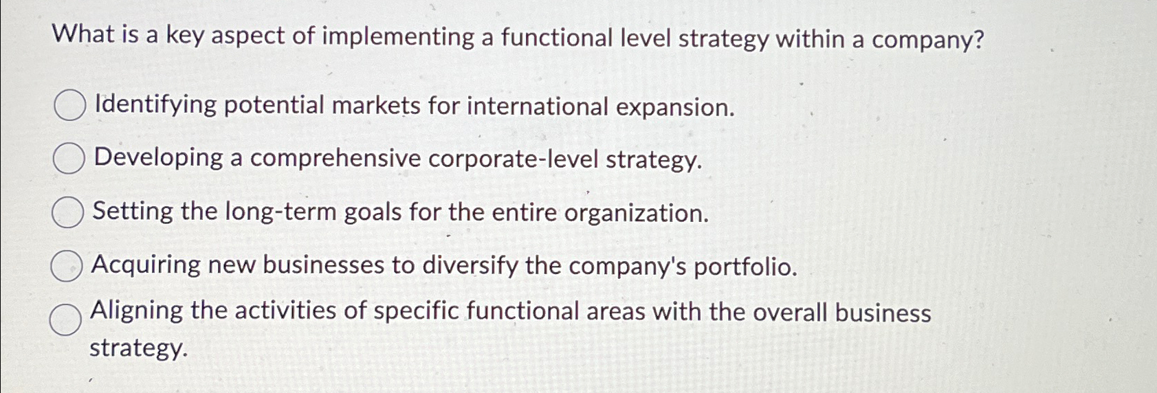 Solved What is a key aspect of implementing a functional | Chegg.com