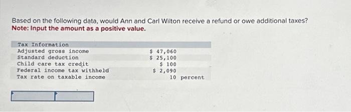 Solved Based on the following data, would Ann and Carl | Chegg.com