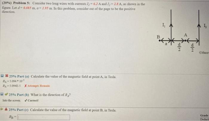 Solved (20%) Problem 5: Consider two long wires with | Chegg.com Solved (20%) Problem 5: Consider two long wires with | Chegg.com