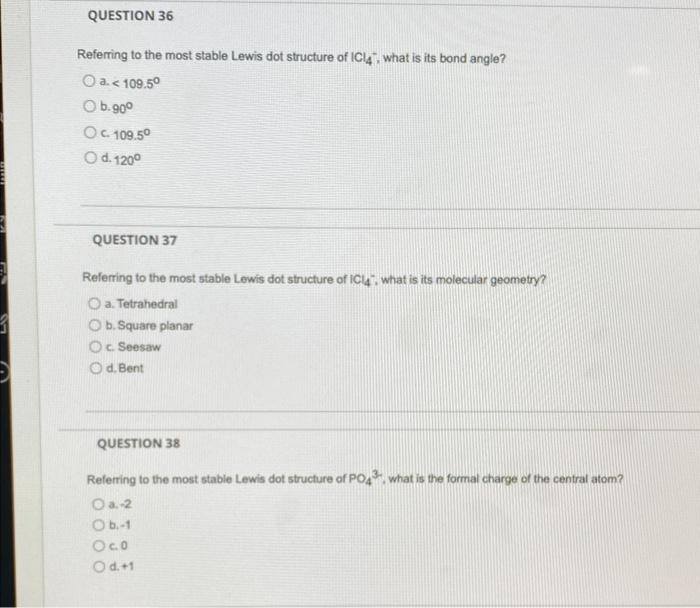 Solved Referring to the most stable Lewis dot structure of | Chegg.com