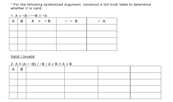 Solved * For the following symbolized argument, construct a | Chegg.com