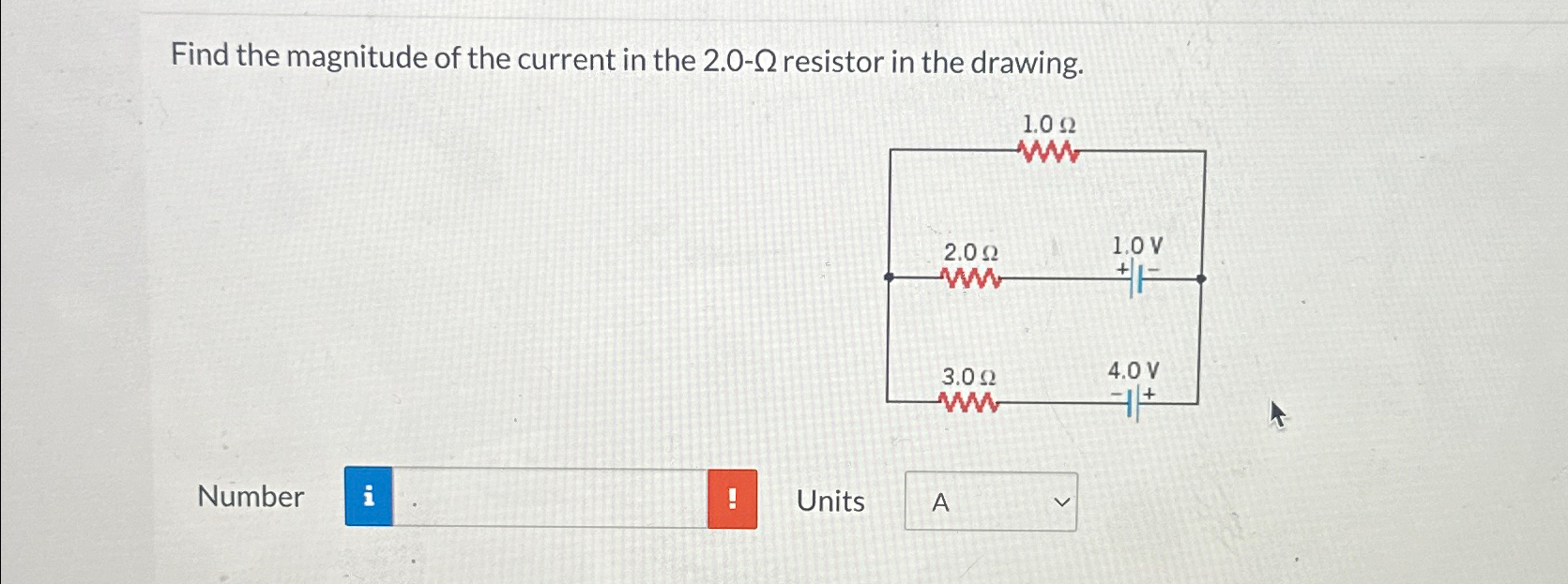 Solved Find the magnitude of the current in the 2.0-Ω | Chegg.com