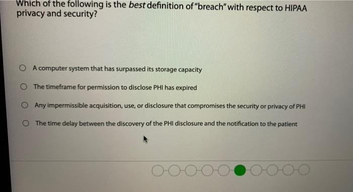 Solved Which of the following is considered PHI? O Billing | Chegg.com