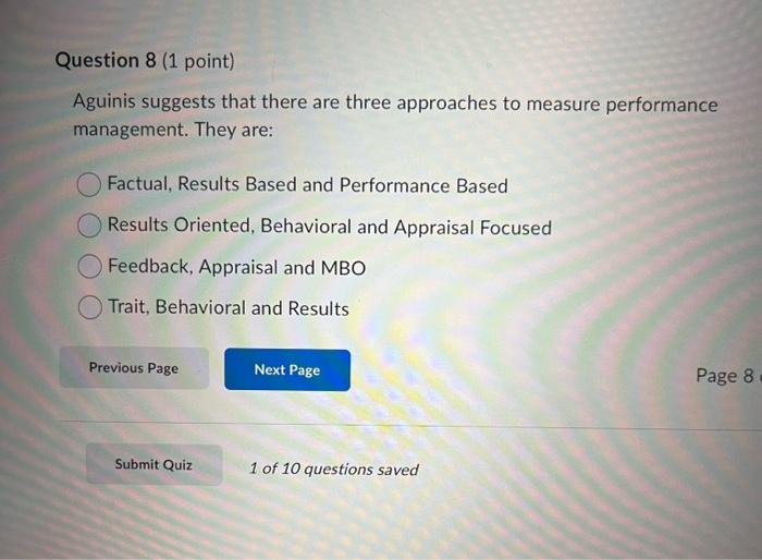 Solved Aguinis suggests that there are three approaches to | Chegg.com