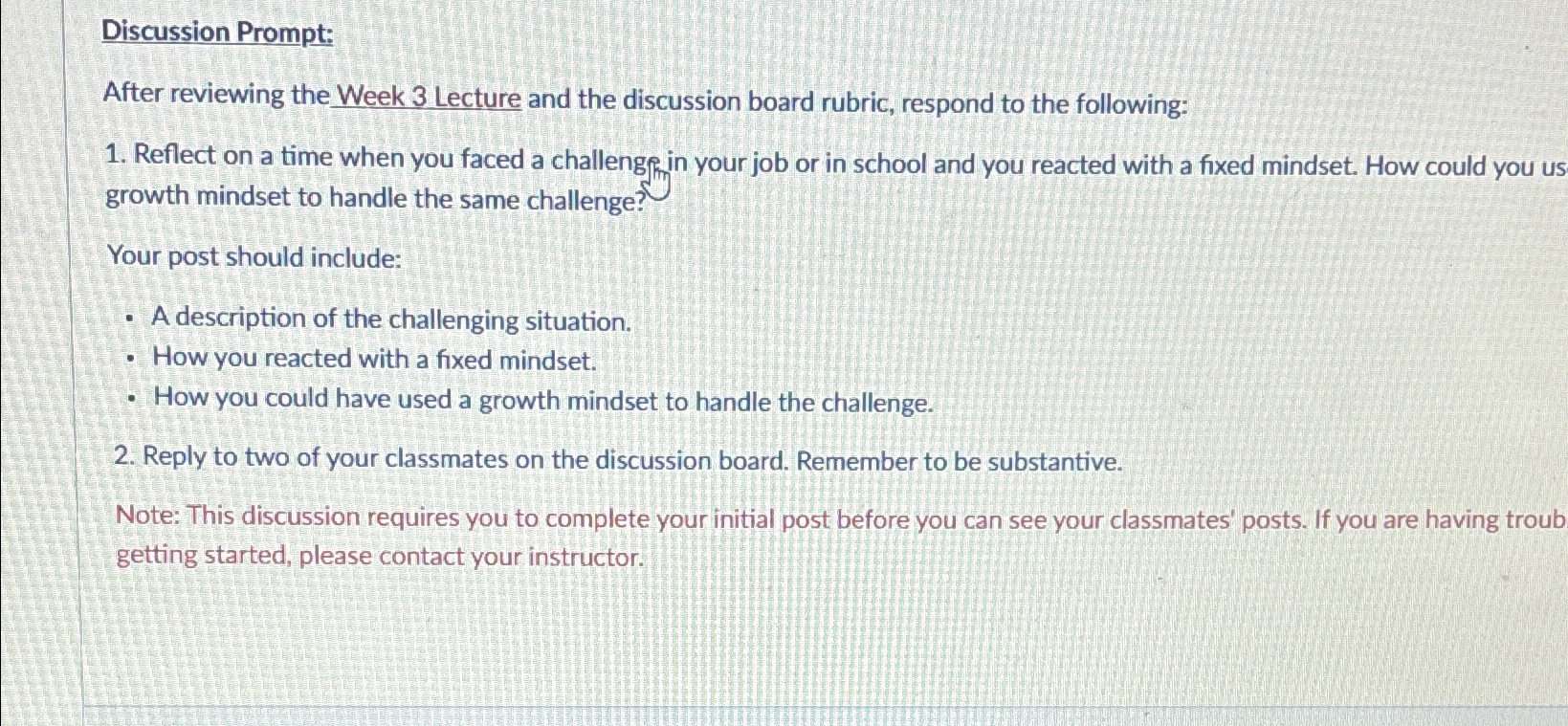 Solved Discussion Prompt:After reviewing the Week 3 ﻿Lecture | Chegg.com