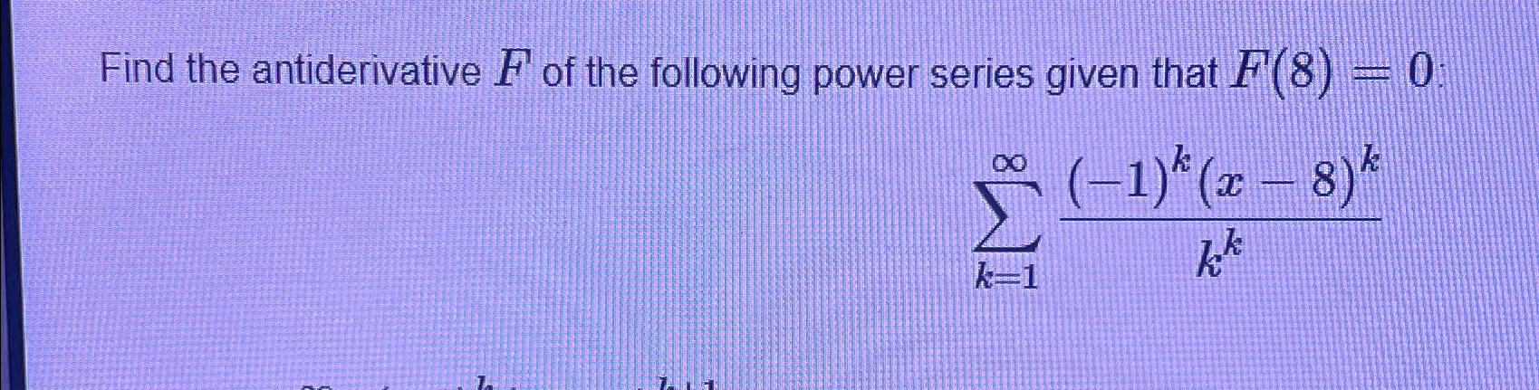 Solved Find the antiderivative F ﻿of the following power | Chegg.com
