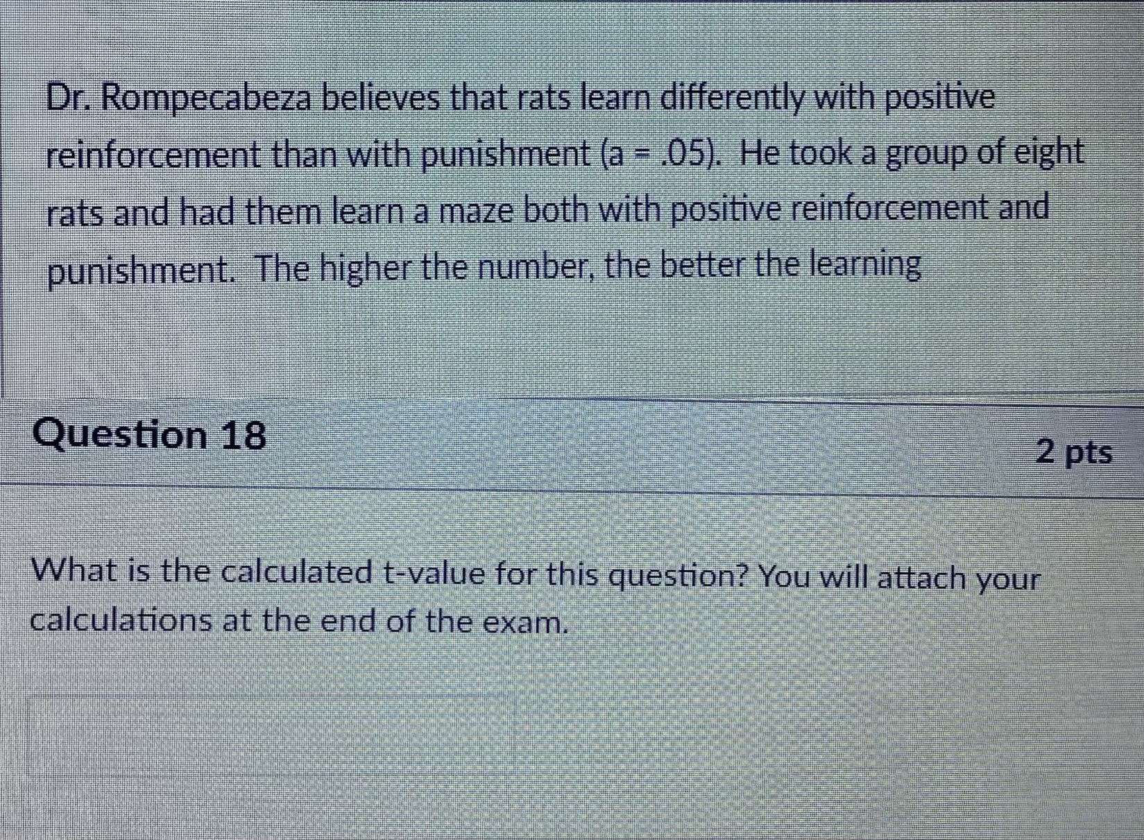 Solved Dr. ﻿Rompecabeza believes that rats learn differently | Chegg.com