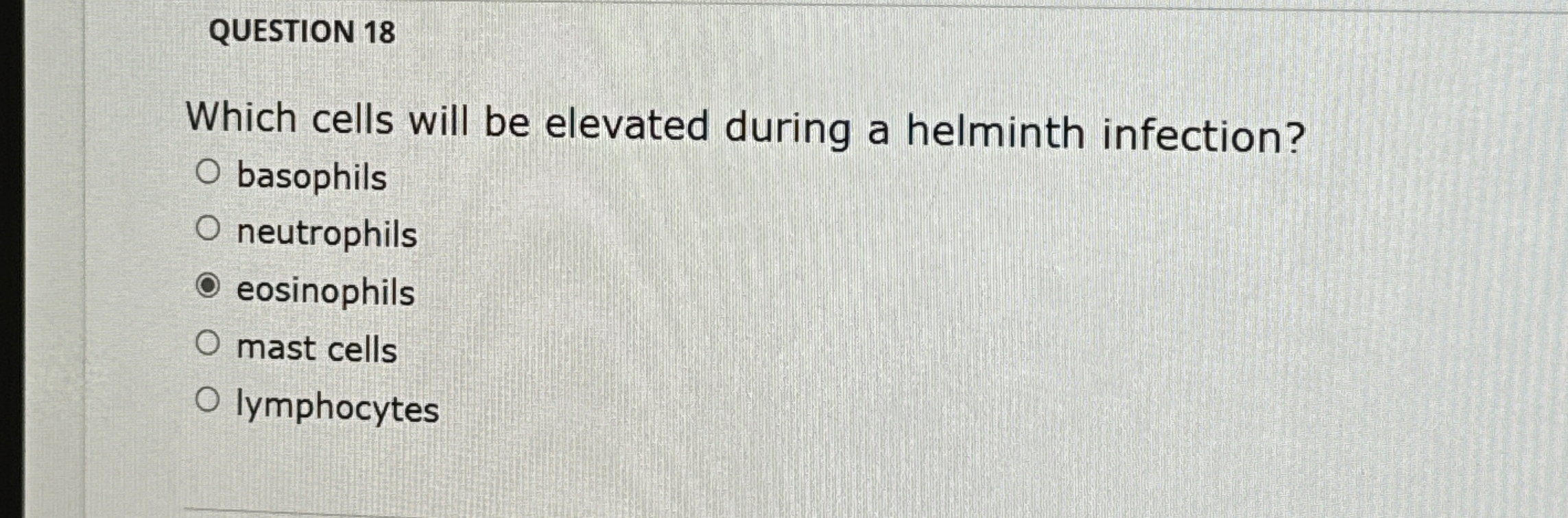Solved QUESTION 18Which cells will be elevated during a | Chegg.com Solved QUESTION 18Which cells will be elevated during a | Chegg.com