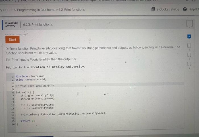 Solved y> CS 116: Programming in C++ home > 6.2: Print | Chegg.com