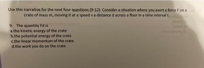 Solved Use this narrative for the next four questions | Chegg.com