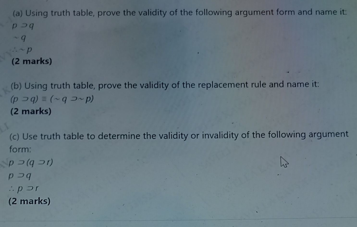 Solved (a) Using truth table, prove the validity of the | Chegg.com Solved (a) Using truth table, prove the validity of the | Chegg.com