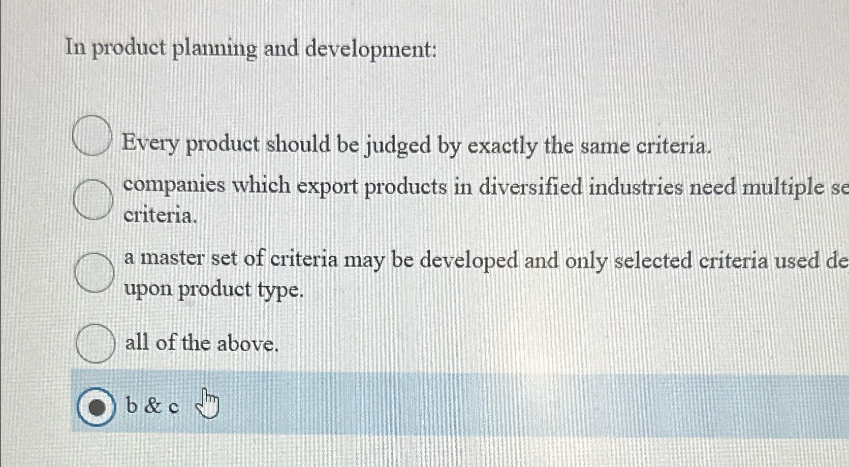 Solved In product planning and development:Every product | Chegg.com