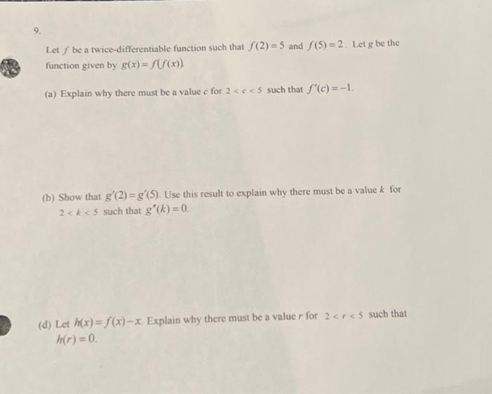 Solved Let F Be A Twice Differentiable Function Such That