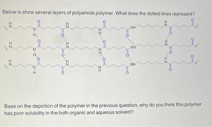 Solved Below is show several layers of polyamide polymer. | Chegg.com