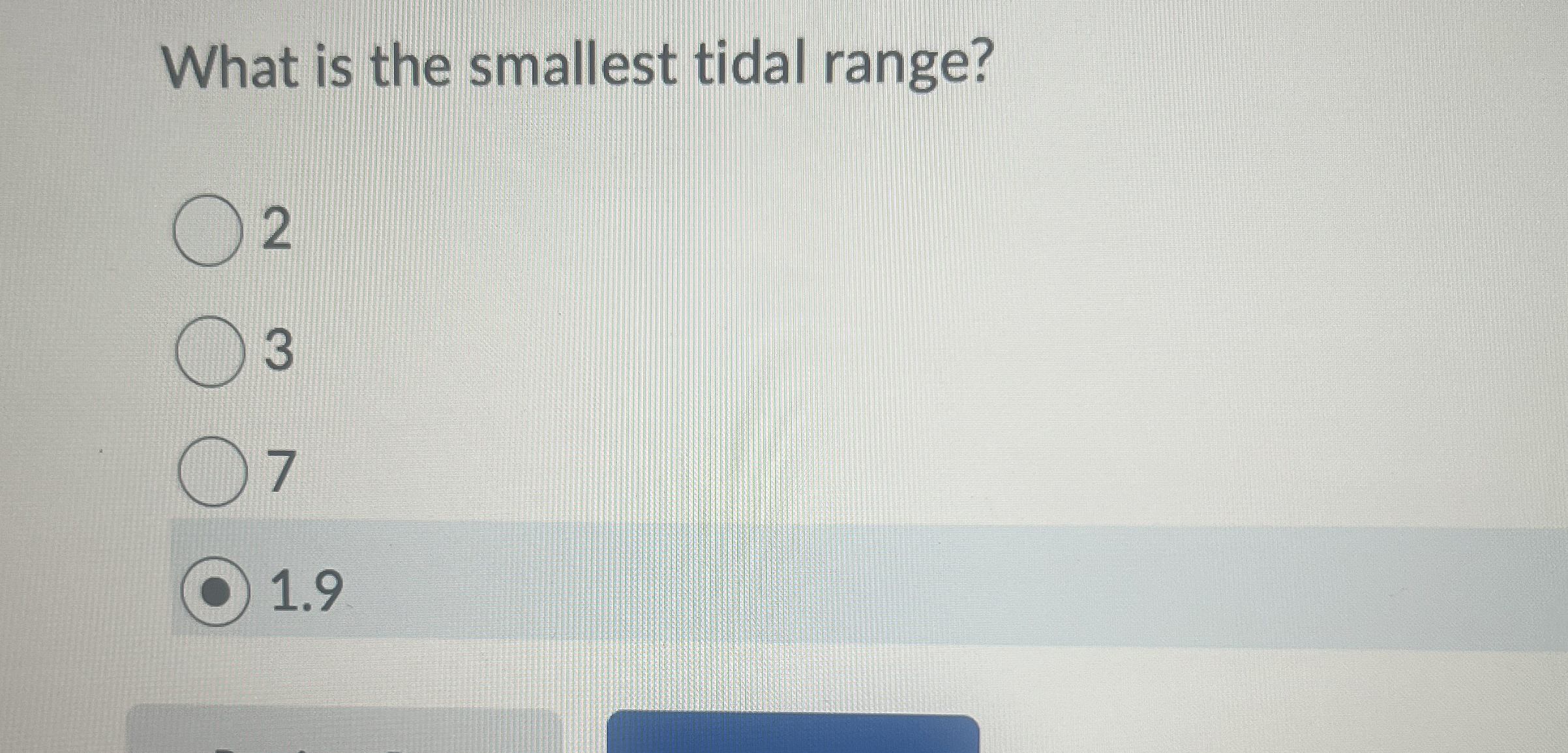 Solved What is the smallest tidal range?2371.9 | Chegg.com