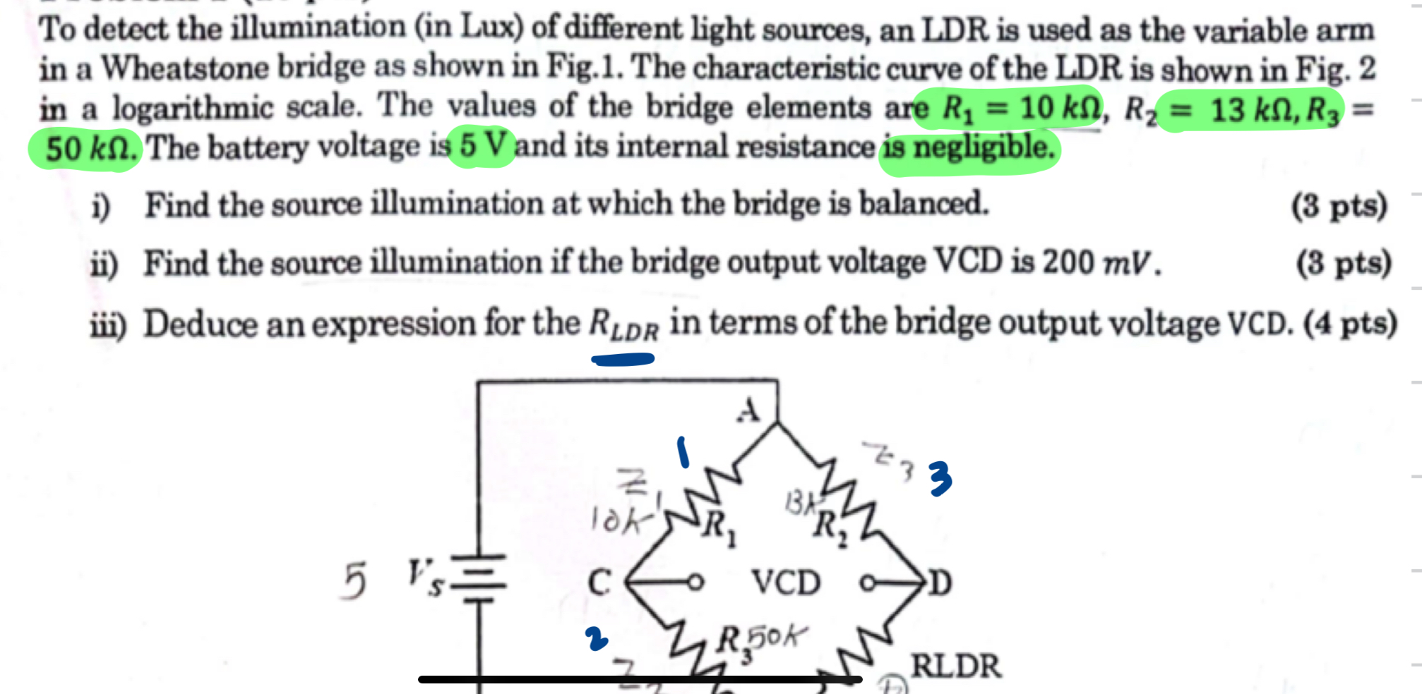 Solved To detect the illumination (in Lux) ﻿of different | Chegg.com
