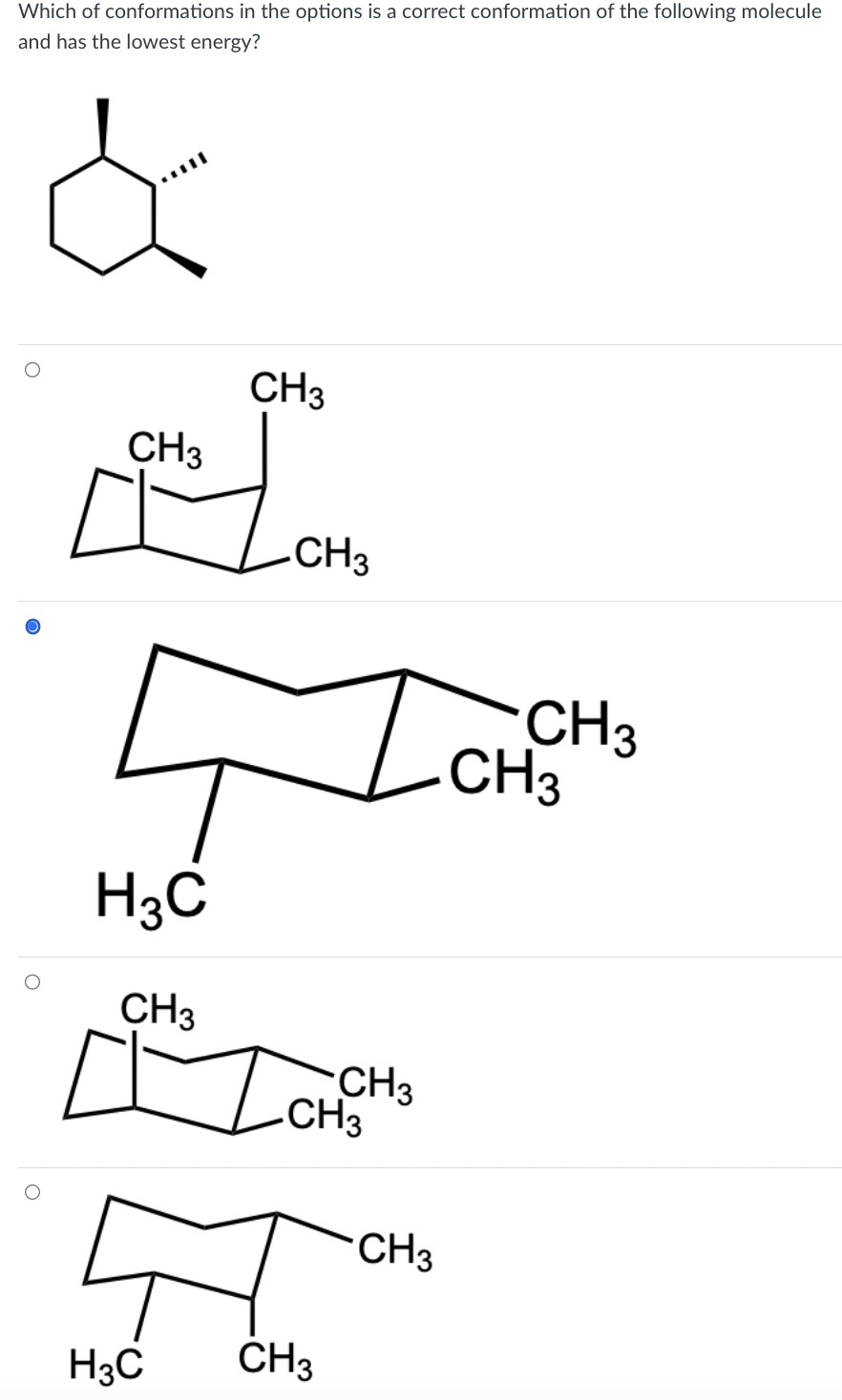 Solved Which of conformations in the options is a correct | Chegg.com