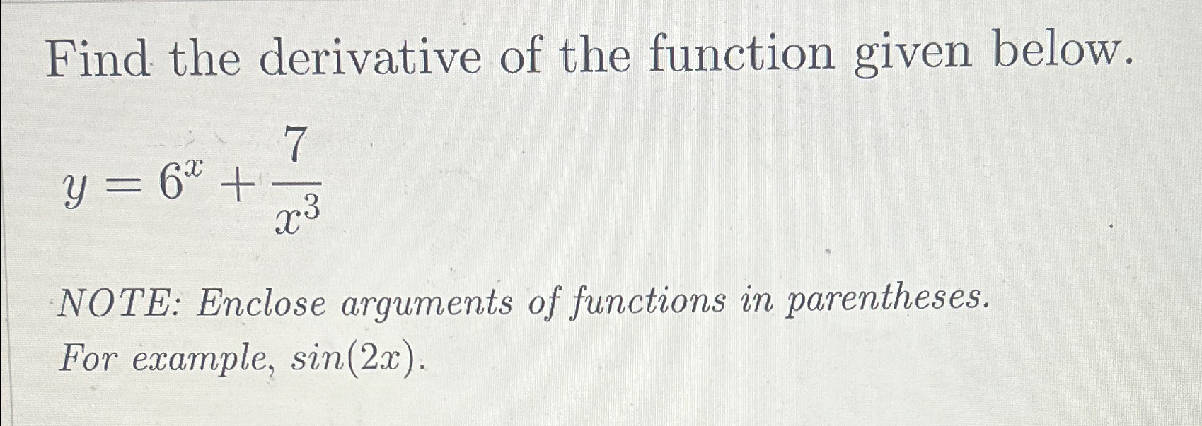 Solved Find the derivative of the function given | Chegg.com