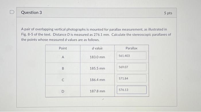 Solved Calculate the elevations of points A through D of | Chegg.com
