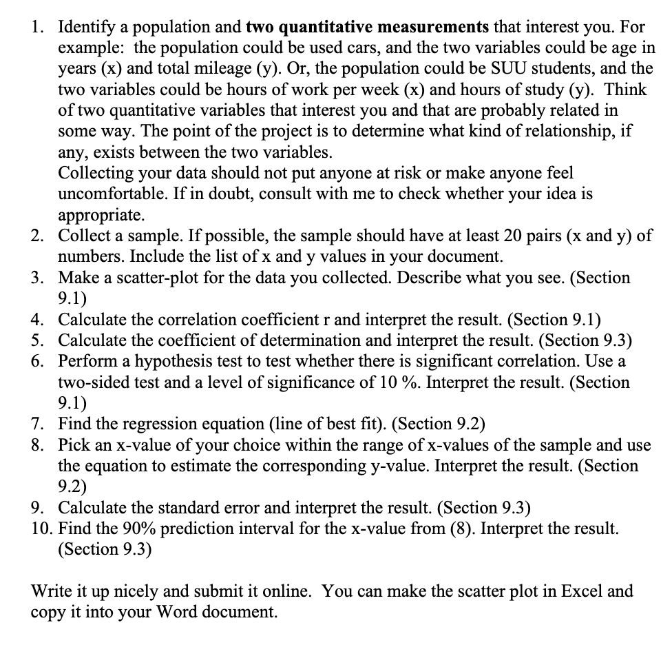 Solved Identify a population and two quantitative | Chegg.com