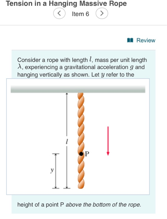 Solved Tension in a Hanging Massive Rope Review | Chegg.com