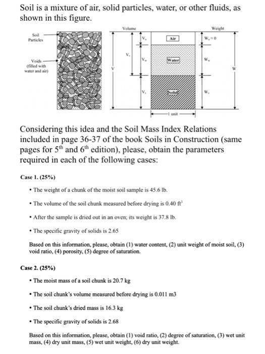 Solved Soil is a mixture of air, solid particles, water, or | Chegg.com