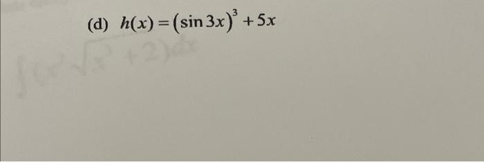 Solved 11. (7 points each) Find the derivative of each | Chegg.com Solved 11. (7 points each) Find the derivative of each | Chegg.com