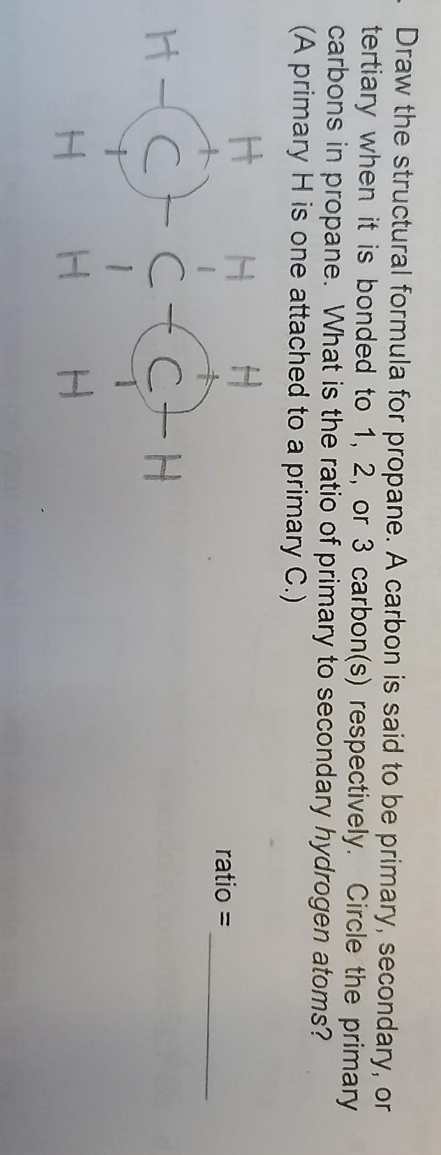 Solved - Draw the structural formula for propane. A carbon | Chegg.com