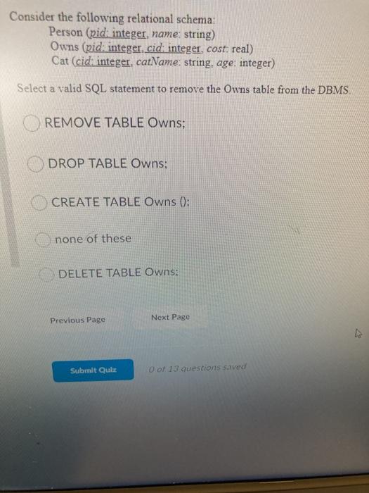Solved Consider the following relational schema: Person | Chegg.com