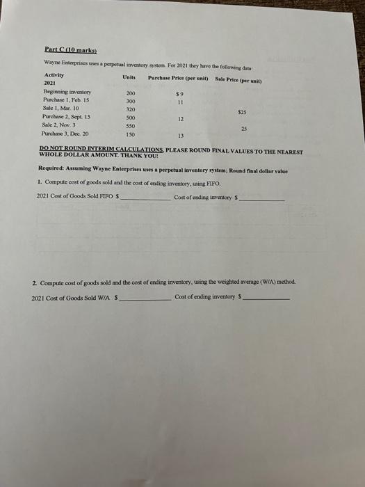 Solved Part B (10 marks Reacher Corporation sells paper | Chegg.com